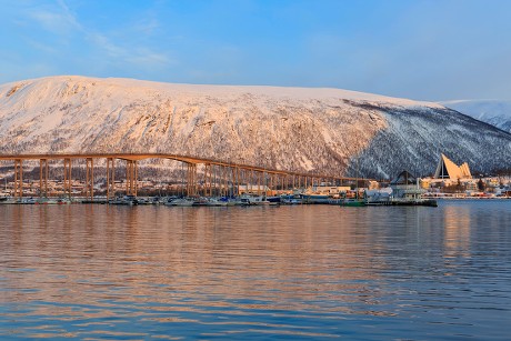 Tromsoe Bridge Over Tromsoe Sound Winter Editorial Stock Photo - Stock ...