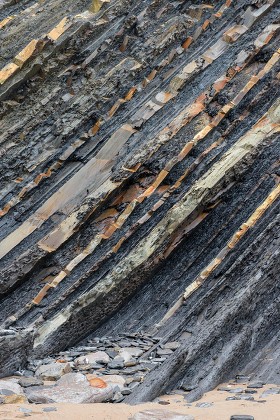Flysch Rock Layer On Coast Deba Editorial Stock Photo - Stock Image ...