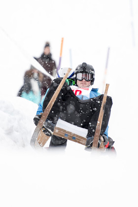 Twomanteam Races Down Slope During Traditional Editorial Stock Photo ...