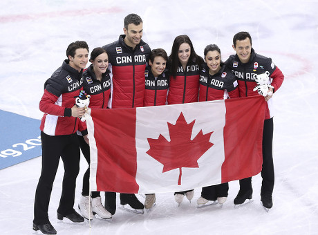 Team Canada Celebrate After Winning Figure Editorial Stock Photo ...