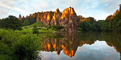 Extern Stones Externsteine Sunrise Sandstone Formation Editorial Stock ...