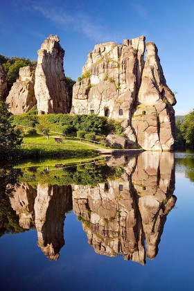 Extern Stones Externsteine Sandstone Formation Teutoburg Editorial ...