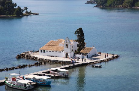 Monastery Vlacherna Kanoni Peninsula Corfu Greece Editorial Stock Photo ...