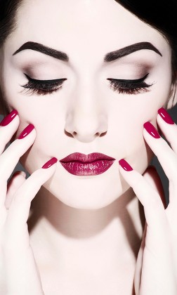 Model Released Young Woman Makeup Flashy Editorial Stock Photo - Stock ...
