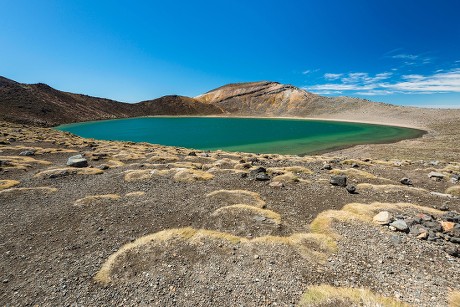 Blue Lake Crater Lake Volcanic Landscape Editorial Stock Photo - Stock ...