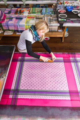Model Released Block Printing Woman Pressing Editorial Stock Photo ...