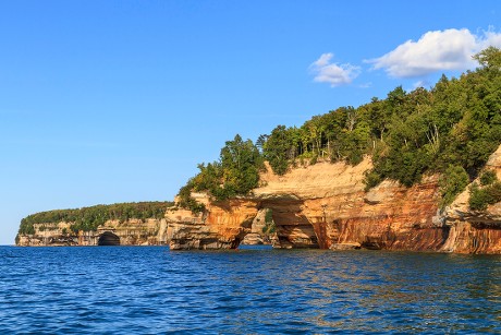 Sandstone Cliffs Lake Superior Pictured Rocks Editorial Stock Photo ...