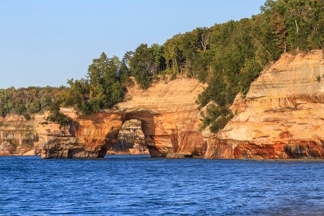 Sandstone Cliffs Lake Superior Pictured Rocks Editorial Stock Photo ...