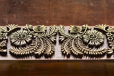 Block Printing Woodblock Pattern Made Metal Editorial Stock Photo ...