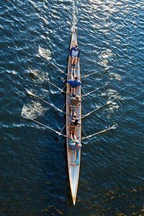 Rowing Coxed Four On Ruhr Supervision Editorial Stock Photo - Stock ...