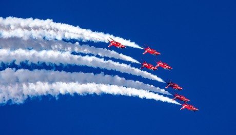 Red Arrows Training Lincolnshire Skies Above Editorial Stock Photo ...