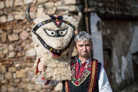 Bulgarian Dancer Wearing Traditional Mask Costume Editorial Stock Photo ...