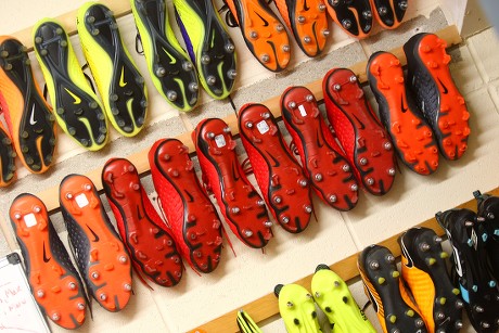 Football Boots Hanging Dressing Room During Editorial Stock Photo ...