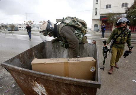 Israeli Soldier Jumps Into Trash Container Editorial Stock Photo ...