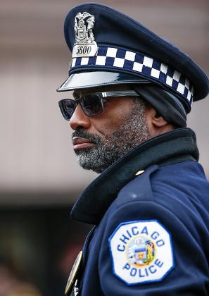 Chicago Police Officer Stands During Funeral Editorial Stock Photo ...