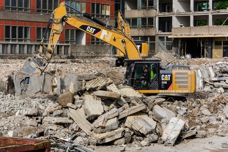 Demolition Work Digger Rubble Dresden Germany Editorial Stock Photo ...