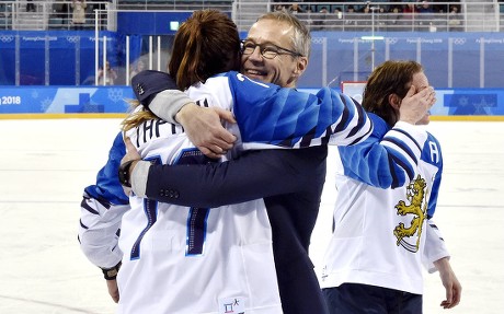 Headcoach Pasi Mustonen Hugs Susanna Tapani Editorial Stock Photo ...