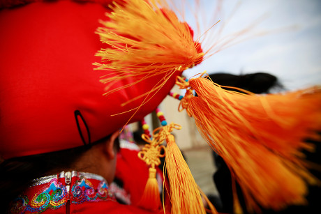 Tassels Ethnic Minority Costume Headpiece Blown Editorial Stock Photo ...