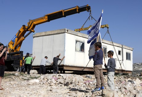 Israeli Workers Install Housing Caravan On Editorial Stock Photo ...
