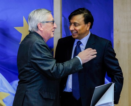 ArcelorMittal chairman Lakshmi N. Mittal (L) at EU commission, Brussels ...