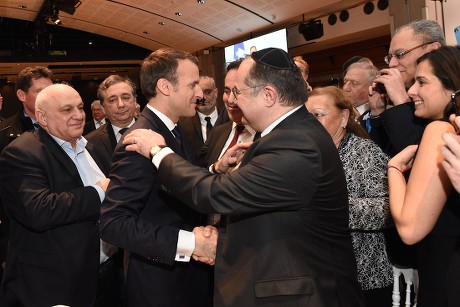 Emmanuel Macron Joel Mergui Ariel Goldmann Editorial Stock Photo ...