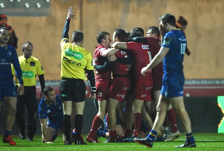 Paul Asquith Scarlets Celebrates Scoring Try Editorial Stock Photo ...