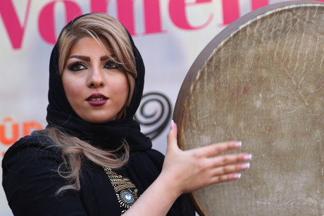Iranian daf player Asal Malekzade in Iraq - 10 Mar 2018 Stock Pictures ...