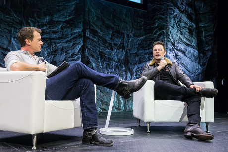 Elon Musk Ceo Spacex Tesla Sits Editorial Stock Photo - Stock Image ...