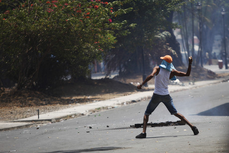 Protesters Seen Following Demonstration Caribbean City Editorial Stock ...