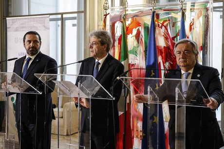 L R Lebanese Prime Minister Saad Editorial Stock Photo - Stock Image ...