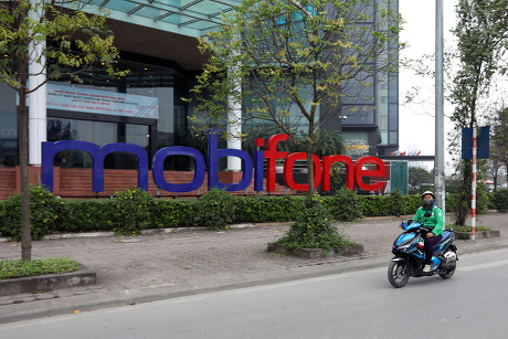 Motorcycle Drives Past Mobifone Vietams Mobile Editorial Stock Photo ...