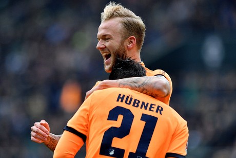 Hoffenheims Benjamin Huebner Front Celebrates His Editorial Stock Photo ...