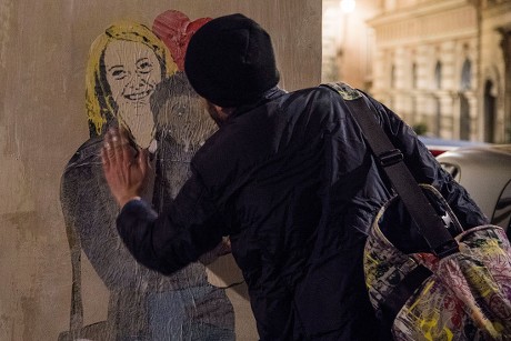Street Artist Tvboy During Bill Posting Editorial Stock Photo - Stock ...