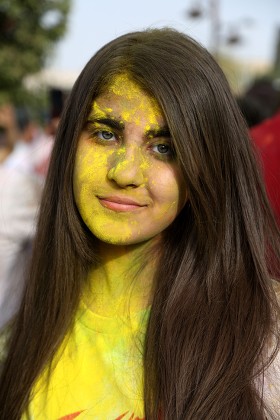 Kurdish Girl Her Face Smeared Colored Editorial Stock Photo - Stock ...