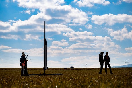 People Watch Rocket Takes Off During Editorial Stock Photo - Stock ...