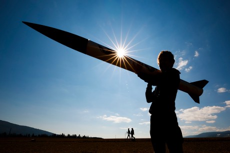 Man Carries His Rocket During Advanced Editorial Stock Photo - Stock ...