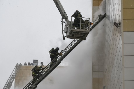 Russian Fire Fighters Climb Firemens Ladder Editorial Stock Photo ...