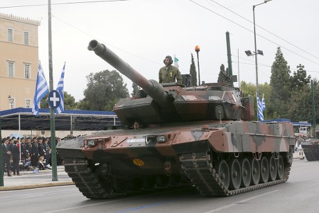 Greek Army Tank Drives Past Greek Editorial Stock Photo - Stock Image ...