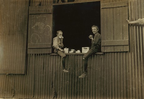 Two Young Boys Eating Lunch Economy Editorial Stock Photo - Stock Image ...