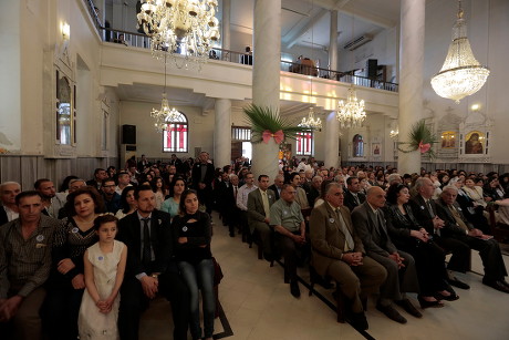 Syrian Christian Pray During Mass Held Editorial Stock Photo - Stock ...