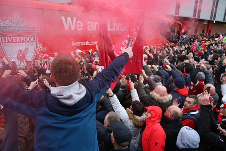 Liverpool Fans Welcome Team Coach Anfield Editorial Stock Photo - Stock ...