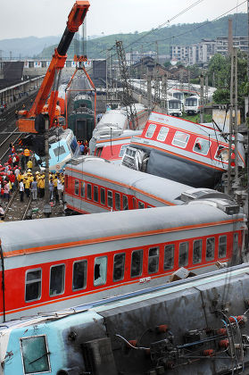 Rescuers Work Site Where Two Trains Editorial Stock Photo - Stock Image ...