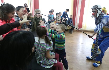 Clown Performs Childrens Social Shelter During Editorial Stock Photo ...