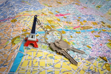 City Map Paris Keys Real Estate Editorial Stock Photo - Stock Image ...