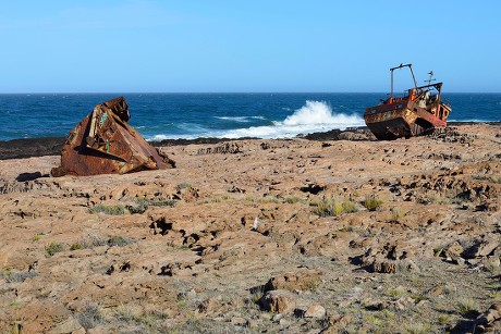 Rusty Wreck Fish Trawler On Rocky Editorial Stock Photo - Stock Image ...