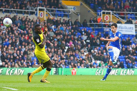 Birminghams Maxime Colin Shoots Goal During Editorial Stock Photo ...