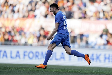 Fiorentinas Marco Benassi Celebrates After Scoring Editorial Stock ...