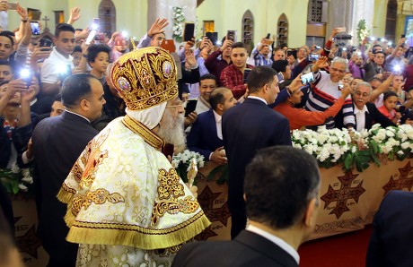 Egyptian Coptic Christians Pray During Easter Editorial Stock Photo ...