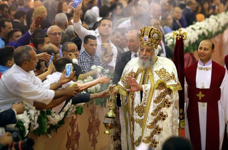 Egyptian Coptic Christians Pray During Easter Editorial Stock Photo ...