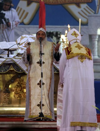 Egyptian Coptic Christian Priests Pray During Editorial Stock Photo ...